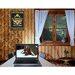 KONMPFEY Funny Hippie Room Decor Every Little Thing Is Gonna Be Alright Retro Metal Tin Sign Wall Art Posters For Hippie Gifts Man Cave Home Coffee Bar Signs 8x12inch