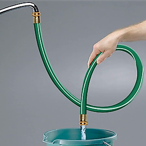 Worth Short Lead-in Green Garden Hose 3/4 in. x 12 ft. -Kink Free, No Leaking, Male/Female Fittings -Heavy Duty Durable Flexible Lightweight Water Pipe -Brass Aluminum Ends for Household & Commercial