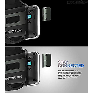 HAZZLER 2.86" DM100 LEM T Upgraded Big Screen 4G Smartwatch with Android 7.1, 8MP Camera 2880 mAh Battery. GPS Fitness & Face Unlock. 3GB RAM + 32 GB Storage (Silver)