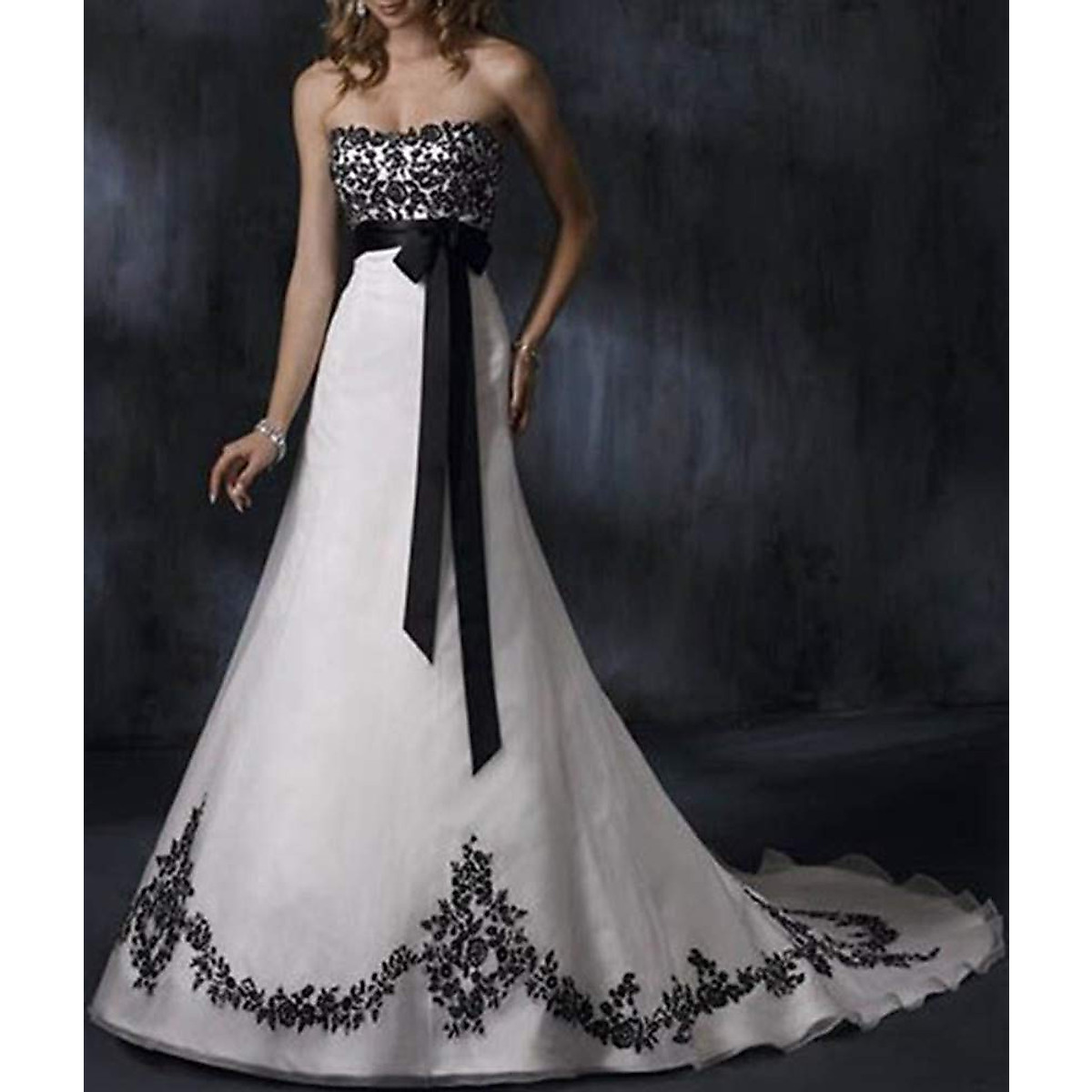 Wedding Sash Bridal Belts Simple Classic Silk Ribbon Sash, Black, Size One Size