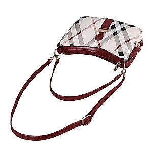 sqlp Small Crossbody Purse for Women Travel Shoulder bag Womens Cross body Bag Evening Bag Wine Red with White