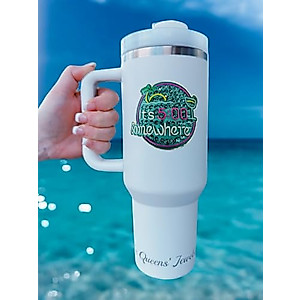 THE QUEENS' JEWELS It's 5 O'Clock Somewhere Jeweled 40 oz. Tumbler - Unique Gift for Women, Birthday, Cute, Fun, Not Painted, Decorated, Bling, Bedazzled, Rhinestone