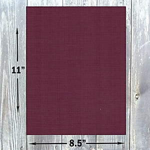 Hamilco Colored Cardstock Paper 8.5x11 Linen Textured Color Card Stock Paper Burgundy Red 80 lb Cover 50 Pack