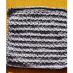 Handmade crochet washcloths, dishcloths,100% cotton set of 3 (Hot blue, purple and beach ball blue colors) * thick and dense*