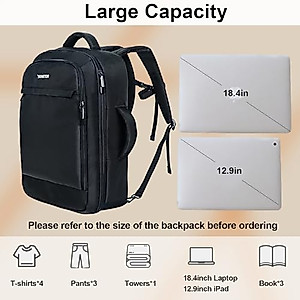 Sengtor Travel Backpack for Men Women 18.4 Inch Flight Approved Carry-on Backpack Waterproof Large 45L Luggage Daypack Business Weekender Overnight Backpack