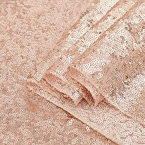 B-COOL Rose Gold Sequin Tablecloth 90x132inch Rectangle Sparkle Tablecloth Glitz Tablecloth Christmas Table Cloth Sequin Fabric Tablecloth