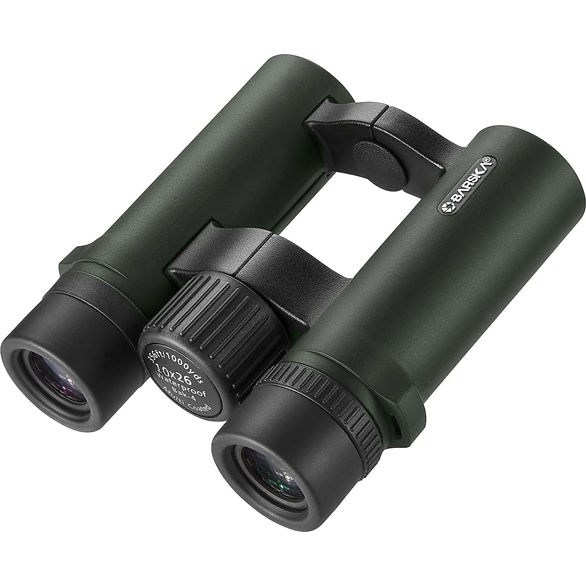 BARSKA AB12520 Air View 10x26 Waterproof Binoculars for Birding, Hiking, Sports, Theater, etc, Green