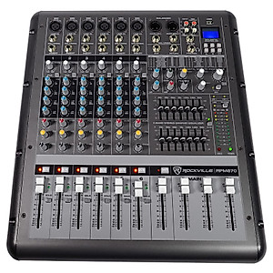 Rockville RPM870 8 Channel 6000w Powered Mixer w/USB, Effects, 8 XDR2 Mic Pres