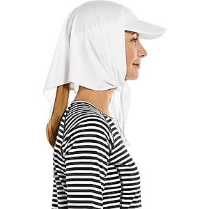 Coolibar UPF 50+ Women's Sabina Swim Scarf Hat - Sun Protective (One Size- White)