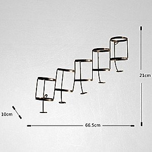 Stylish Simplicity Wallmounted Wine Rack Metal Bottle Holder Black Retro Creative Wall Decoration, PIBM