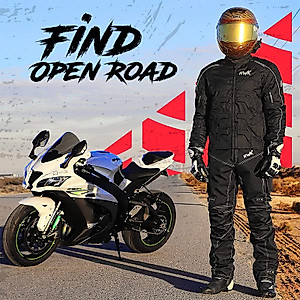 HWK Spyder Motorcycle Jacket for Men with Weather Resistant Cordura Textile Fabric for Enduro Motocross Jacket LARGE/BLACK