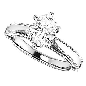 Mois 2 CT Oval Colorless Moissanite Engagement Ring for Women/Her, Wedding Bridal Ring Set, Eternity Sterling Silver Solid Gold Diamond Solitaire 4-Prong Sets for Her (5)