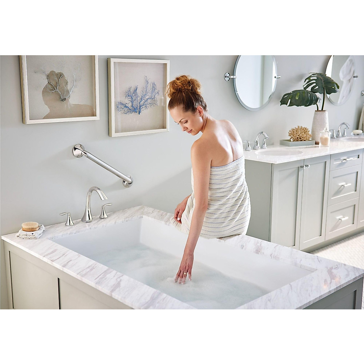 Moen Eva Chrome Two-Handle Deck Mount Roman Tub Faucet Trim Kit, Valve Required, T943