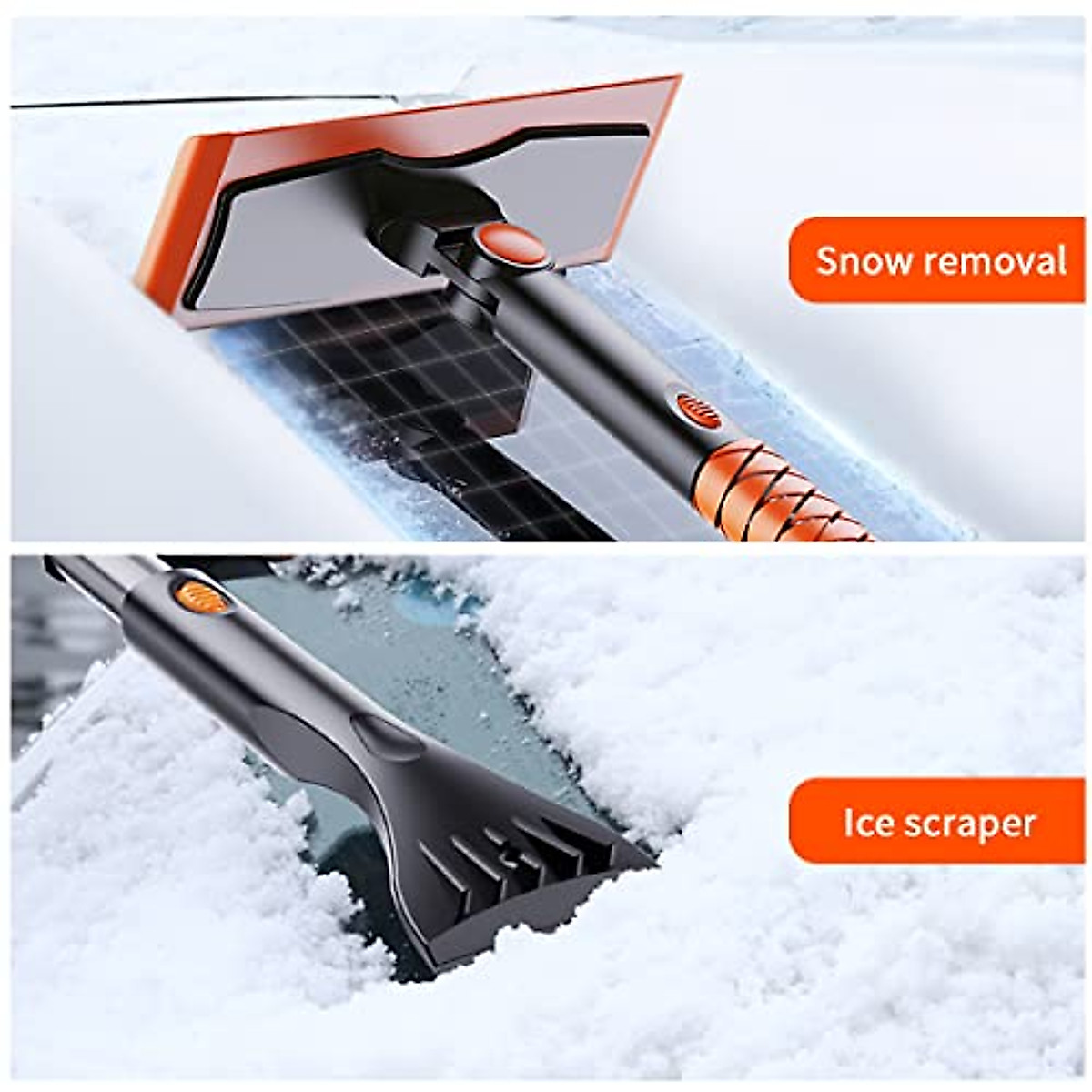 suitU 49" Snow Broom and Ice Scraper Extendable Foam Car Snow Brush, Snow Scraper for car, Foam Grip, Auto Window Windshield Snow Removal Brush for Car, SUV, Truck