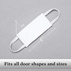 PONY DANCE Baby Door Latch Cover Closer - Nursery Door Silencer with Strong Elastic Straps, Thick Solid Cushion for Noise Reduction, Prevents Slamming, 3 Pieces, 4W x 2L Inches, Pure White