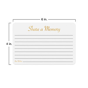 Sutter Signs Share A Memory Card (Pack of 50) | Elegant Guest Book 4x6 Cards for Celebration of Life, Funeral, Memorial, Graduation, Retirement, Birthday, Party Game