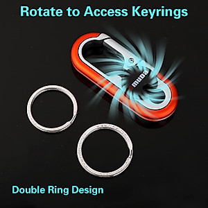 TIESOME Car Key Chain, Metal Car Keychain Personalized Waistband Car Keychain for Unisex Double Ring Design (orange)