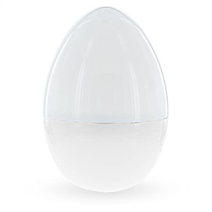 BestPysanky Giant Two-Tone White Plastic Easter Egg 12 Inches
