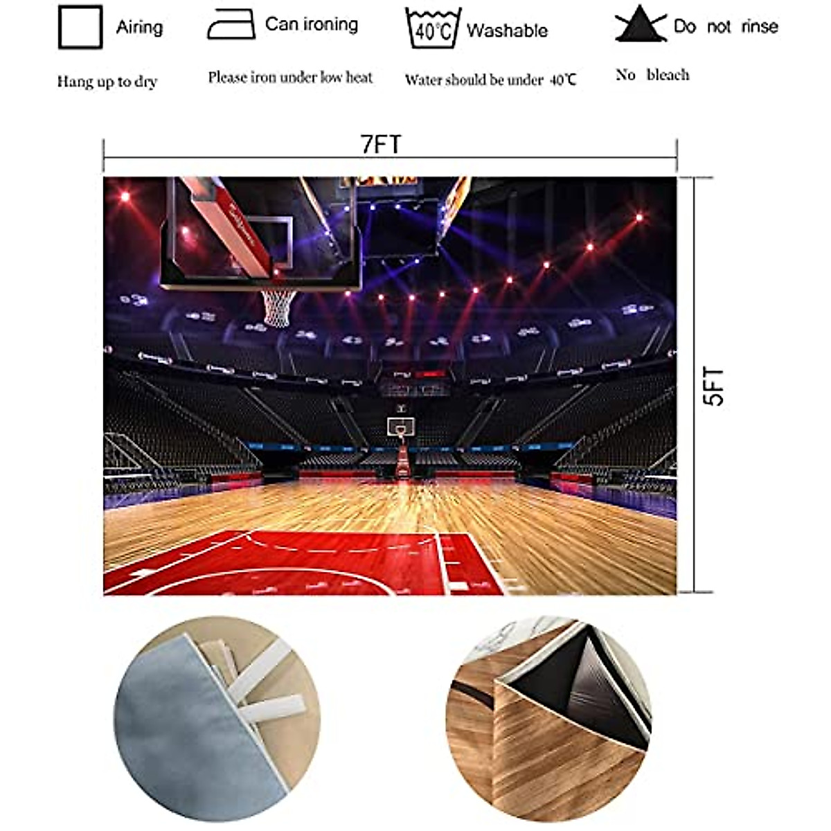 Flowerstown Basketball Backdrop Basketball Party Decorations for Birthday Parties for Fans Room or Sports backdrops Basketball Playground Theme Photography Backdrop Decoration 7x5ft FT070