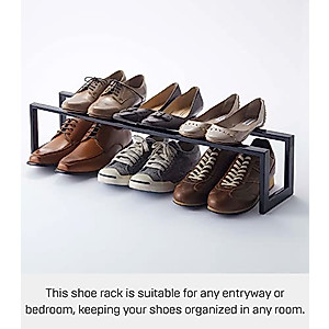 Yamazaki Expandable Home Adjustable, Small | Steel | Shoe Rack, Single, Black