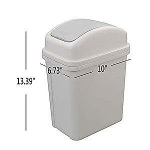 Ortodayes 1.8 Gallon Plastic Trash Can with Lid, Small Garbage Bin, Light Grey