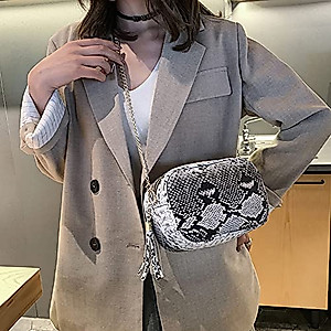 Sherry Women Snakeskin Pattern Crossbody Shoulder Bag Fashion PU Leather Handbag