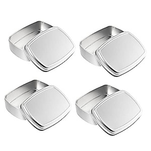 Zerodeko 4pcs Box Soap aluminum box storage bin with Aluminum Storage Cans small tins with lids empty tin Packaging Case cookie jars with lids travel soap holder Aluminum Cans Metal leaf