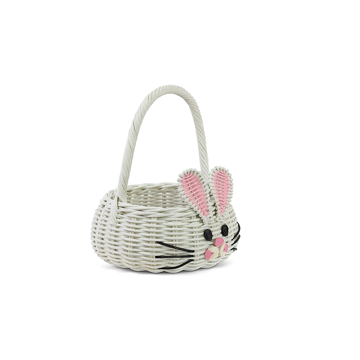 G6 COLLECTION Hand Woven Bunny Rattan Wedding Flower Girl Basket Decorative Bin Home Decor Organizer Cute Handmade Handcrafted Nursery Gift Animal Storage Decoration Easter Wicker Rabbit (Small)