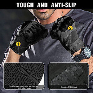 FREE SOLDIER Outdoor Gloves for Men, Motorcycle Gloves for Cycling Hiking Camping Climbing, Airsoft Gloves for Paintball and Shooting