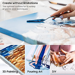 ARTEZA Stretched Canvas, 24 x 36 Inches, Pack of 2, Blank White Large Canvas for Acrylic, Oil and Gouache Painting