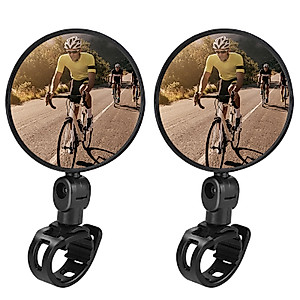 TAGVO 2 pcs Bike Mirror, Bicycle Rear View Mirror Bike Cycling Mirror, Adjustable Handlebar Mirror, Convex Handlebars Mirror for Mountain Bike Road Bike Ebike Scooter