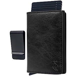 RFID Wallet for Men with Money Clip - PU Leather Mens Wallet Credit Card Holder - Minimalist Wallet for Men - Slim Wallet for Men - Front Pocket Wallets for Men - RFID Wallet Women Favorite