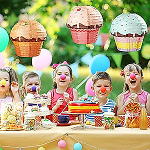 12 Inches Cupcake Hanging Paper Lanterns Donut Hanging Paper Lanterns Candyland Party Decorations Donut Dessert Baby Shower Decorations Sweet Candy Party Supplies (3 Pieces)