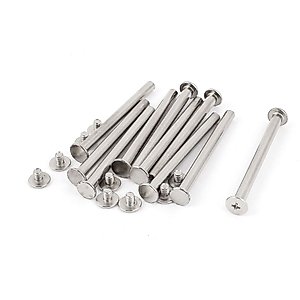 uxcell Screw Post Female 5x60mm Belt Buckle Binding Bolts Leather Fastener 10 Sets
