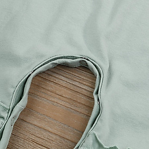 GRNSHTS Newborn Baby Girls Ruffle Romper Solid Long Sleeve Jumpsuit One-Piece Coming Home Clothes With Headband (Green, 1-3 Months)