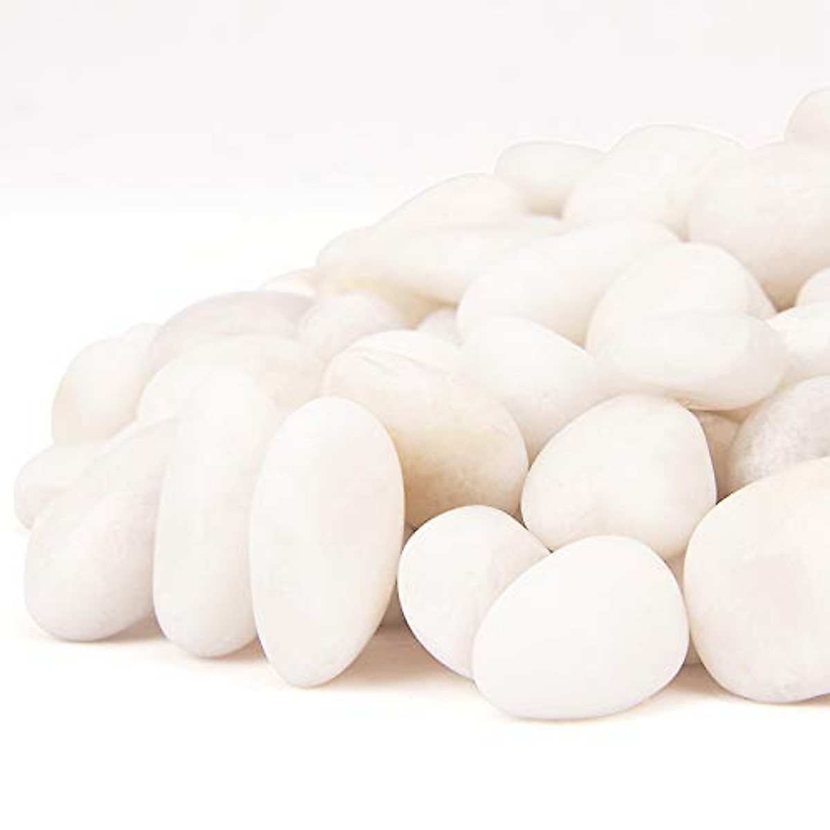 18 Pounds Decorative Pebbles White Stones River Rock Aquarium Gravel,White Natural Polished Decorative Gravel,White Pebbles,Garden Ornamental Pebbles,Decorative Stones,Polished Decor Rocks (18.6)