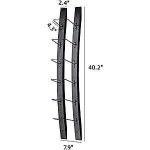 CBYJK Wall Mounted Wine Rack Wooden, Rustic Barrel Stave Wine Rack, Wooden Wine Bottle Holder Rack, Wood Wine Shelf, Imported Pine Wood and Metal - 6 Bottles 40x7.6inch