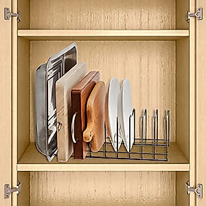 WenZBros Kitchen Pot&Pan Lid Organizer, Rack Holder, Rest Cutting Board, Baking Sheet, Stainless Steel, Satin Nickel