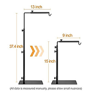 Adjustable Reptile Heat Lamp Stand for Terrarium Metal Light Stand 15 to 37.4 Inch Floor Lamp Holder Heating Light Bracket Light Hanger for Fixing Porcelain, Deep Dome or Wire Clamp Lamp Fixtures