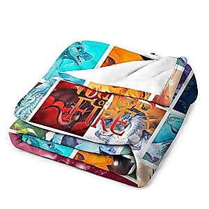 3D Printed Throw Blankets Soft Warm Thick Throws for Adult Child On Bed Sofa Travel Camping 50"x40"