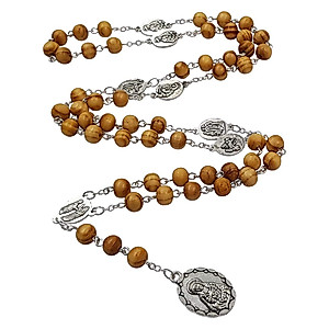 TALISMAN4U Seven Sorrows of Mary Rosary Chaplet Wooden Beads Catholic Jewelry Necklace for Women Men with Rosary Box