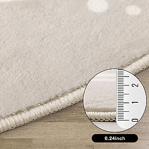 Carvapet 5' Round Boho Mandala Area Rug – Black and Ivory Chic Circle Rug, Non-Slip, Machine Washable Soft Throw Floor Mat for Entryway, Foyer, Living Room, Bedroom, Nursery, or Playroom