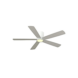 Home Decorators Collection Britton 52 in. Integrated LED Indoor Matte White Ceiling Fan with Light Kit and Remote Control, SW19110 MWH