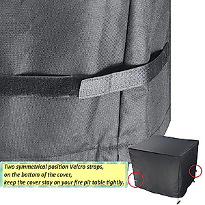 MONLIVVU Fire Pit Cover Square 32 Inch, Waterproof 600D Heavy Duty with PVC Lining Patio Gas/Propane Firepit Table Cover for 28/30/32 Inch Firepit Table Black, 32''Lx32''Wx24''H