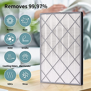 HE601 Replacement Filter For Shark Air Purifier 6 Fan (HE601 & HE602)，Compatible With Shark HE601 Air Purifier Filter Replacement, H13 True HEPA Filter, 2 Pack Part # HE6FKPET HE6FKPRO HE6FKBAS
