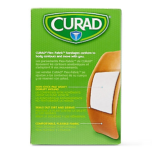 Medline CURAD Flex-Fabric Adhesive Bandages, X-Large 2x4, 50 Count