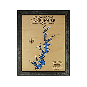 Personalized House Decor Wood Lake Map of Any Lake - Customized Handmade Gifts for Lake House Wall Decor