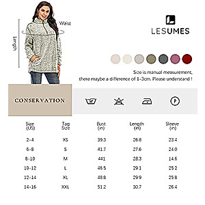 Les umes Women's Zipper Sherpa Pullover Fuzzy Fleece Sweatshirts Jacket Winter Oversized Outwear Coat Brown 2XL