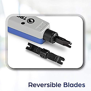 TRENDnet Punch Down Tool With 110 And Krone Blade, Insert & Cut Terminations In One Operation, Precision Blades Are Interchangeable & Reversible, Network Punch Tool, Grey, TC-PDT,White
