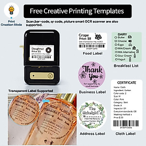 NIIMBOT Label Maker Sticker Machine D110 Thermal Label Printer Inkless Portable Bluetooth Label Sticker Maker, Mini Bulk Printer for Business Home Office Compatible iOS Android USB Rechargeable-White